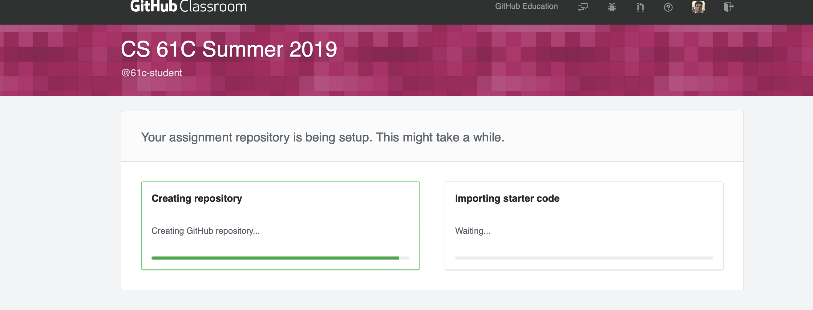 Student Assignment Setup Never Resolves · Issue #1927 · github ...